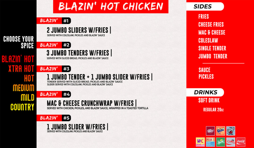 Menu - Blazin Hot Chicken