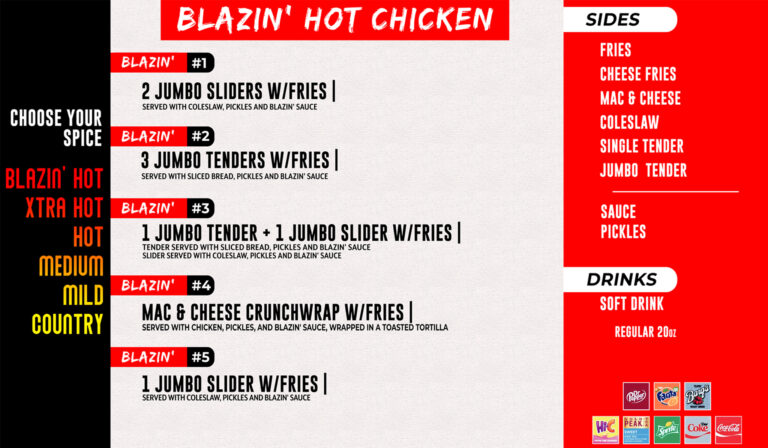 Menu - Blazin Hot Chicken